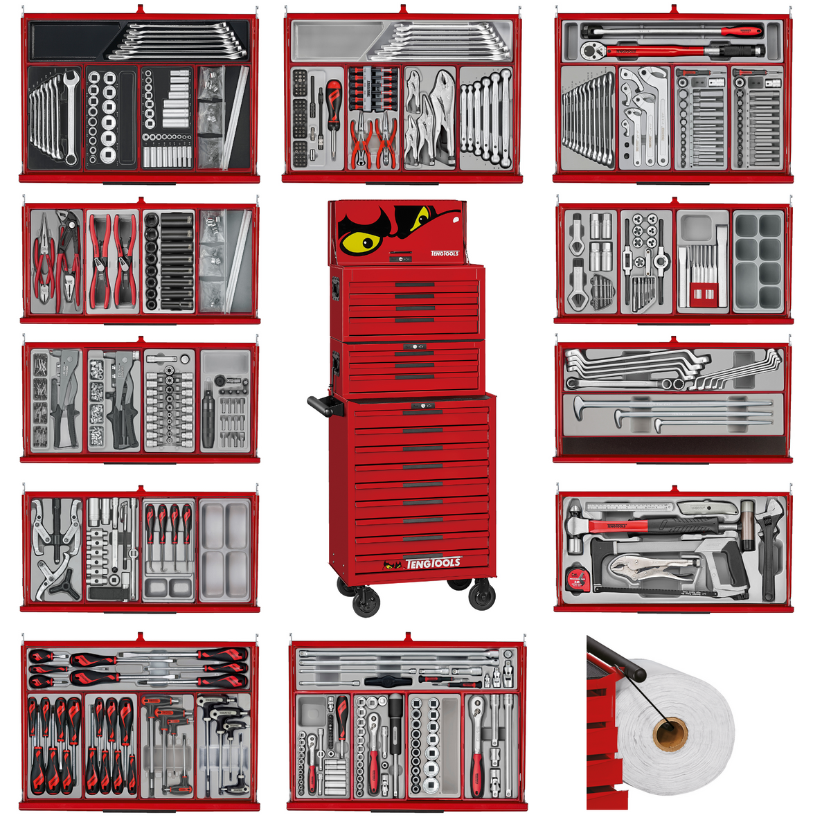 Teng Tools 753 Piece PRO35 26 Inch Wide Red Mega Master Hand Tool Kit ...