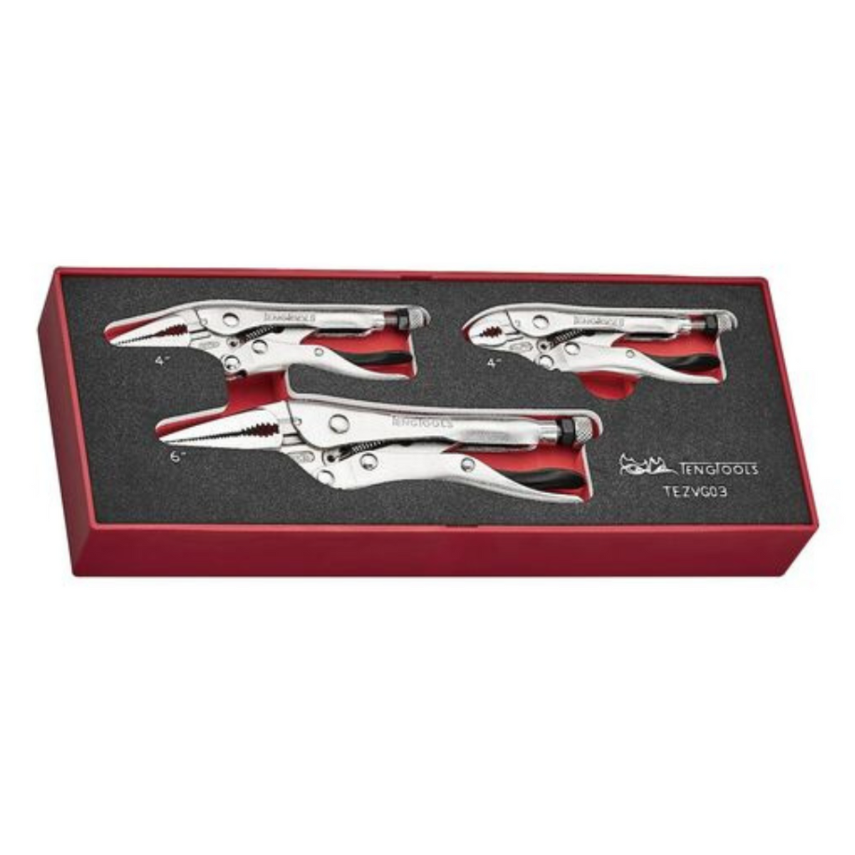 Teng Tools 3 Piece 4 Inch Curved Jaw, 4 Inch & 6 Inch Long Nose Vise G ...
