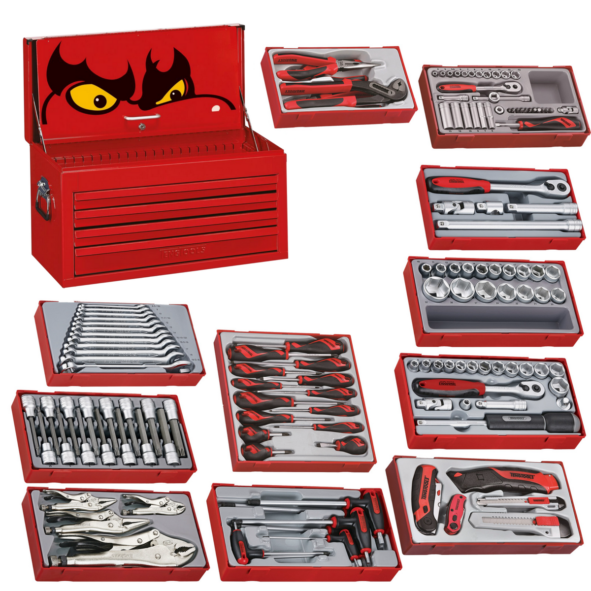 Teng Tools 173 Piece Complete Mixed Service Tool Kit With Free Tool Bo ...