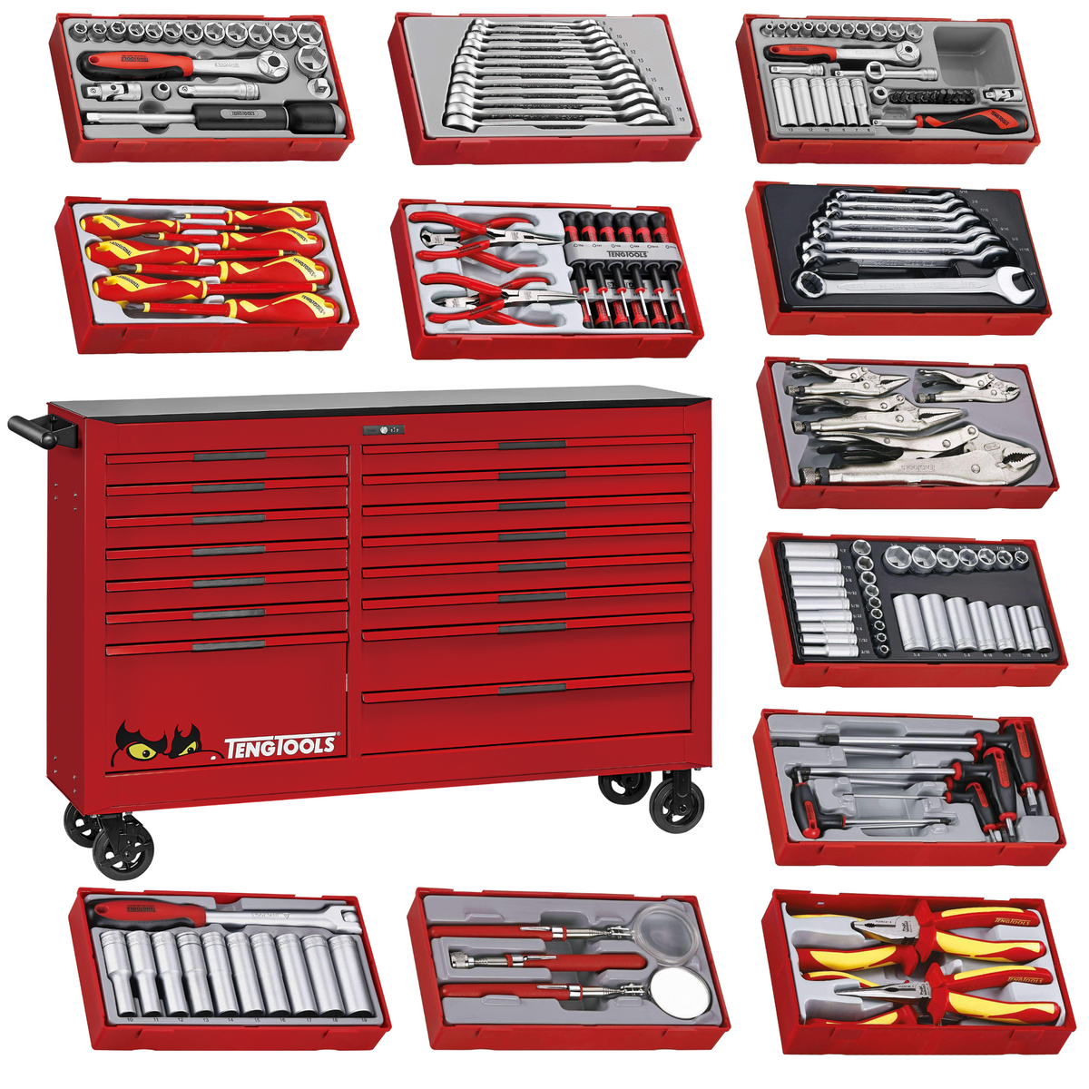 Teng Tools 1014 Piece PRO35 64 Inch Wide Roller Cabinet Tool Kit - TCM ...