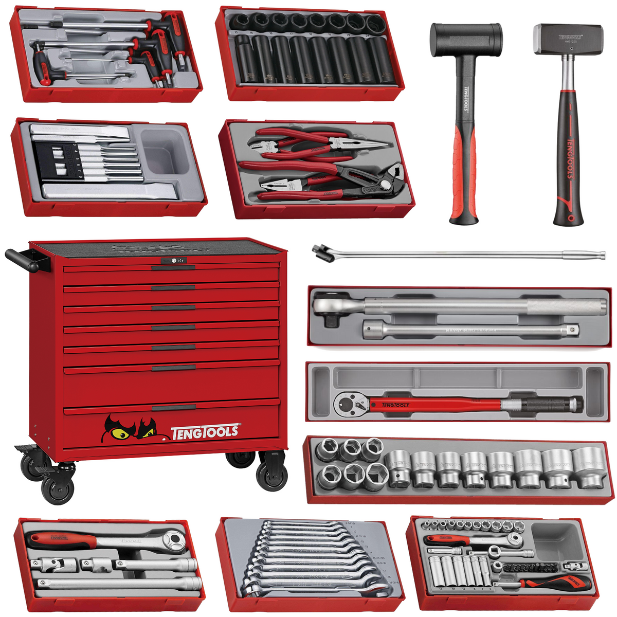 Teng Tools 595 Piece PRO35 Truck HGV 37 Inch Wide 7 Drawer Wagon Mega ...