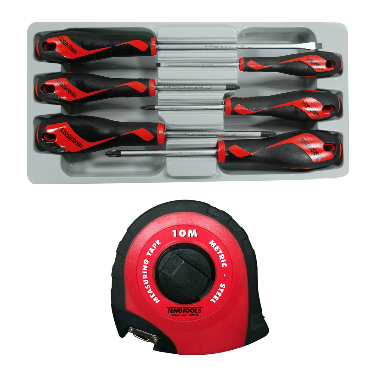 Teng Tools 36 Foot Measuring Tape & 6 Piece Mixed Screwdriver Bundle ...