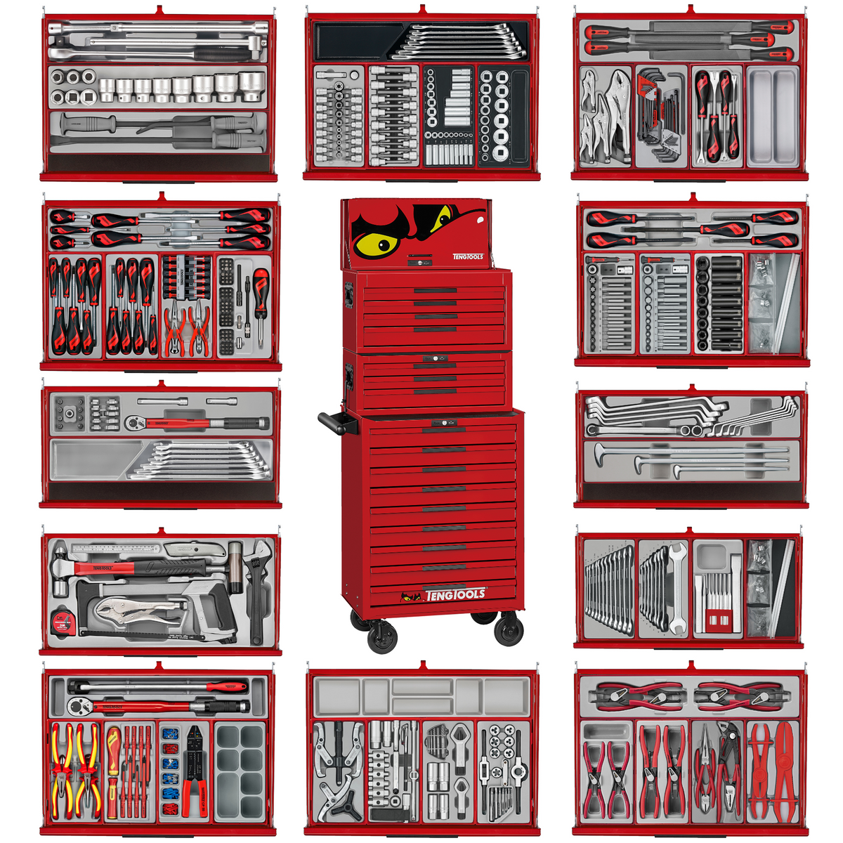 Teng Tools 1033 Piece PRO35 26 Inch Wide Red Mega Master Hand Tool Kit ...