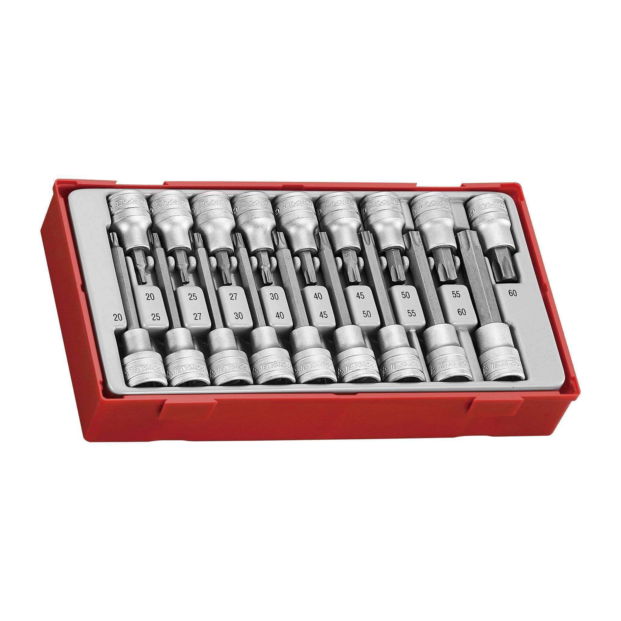 Teng Tools 18 Piece 1/2 Inch Drive TX Bit Socket Set Tool Tray - TTTX1 ...