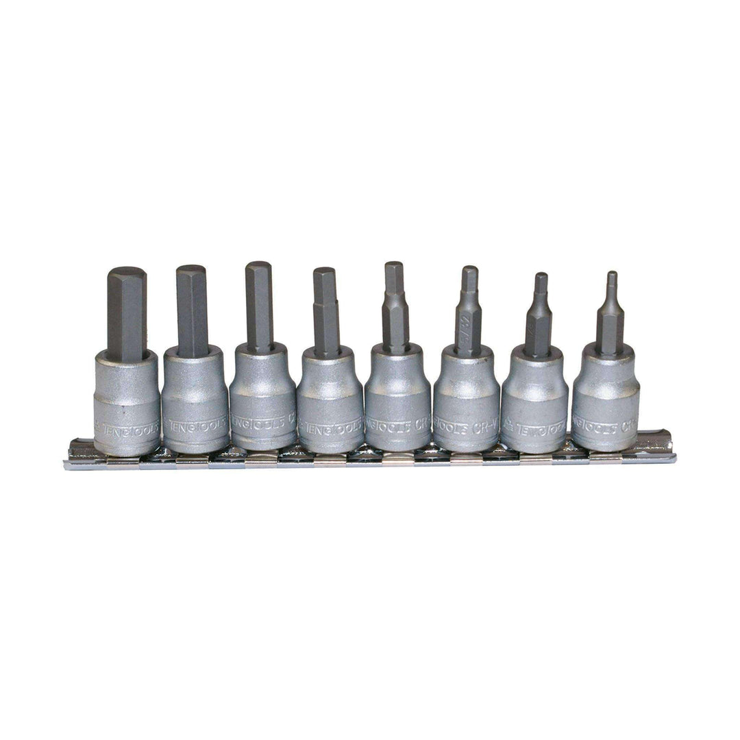 Teng Tools 8 Piece 3/8 Inch Drive SAE Hex Bit Socket Set (3/32 Inch ...