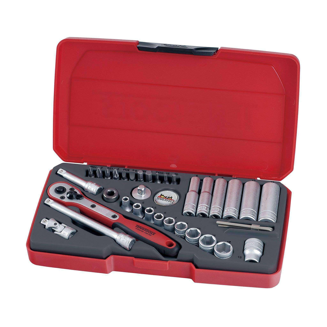 Teng Tools 36 Piece 1/4 Inch Drive 6 Point Metric Regular/Shallow & De ...