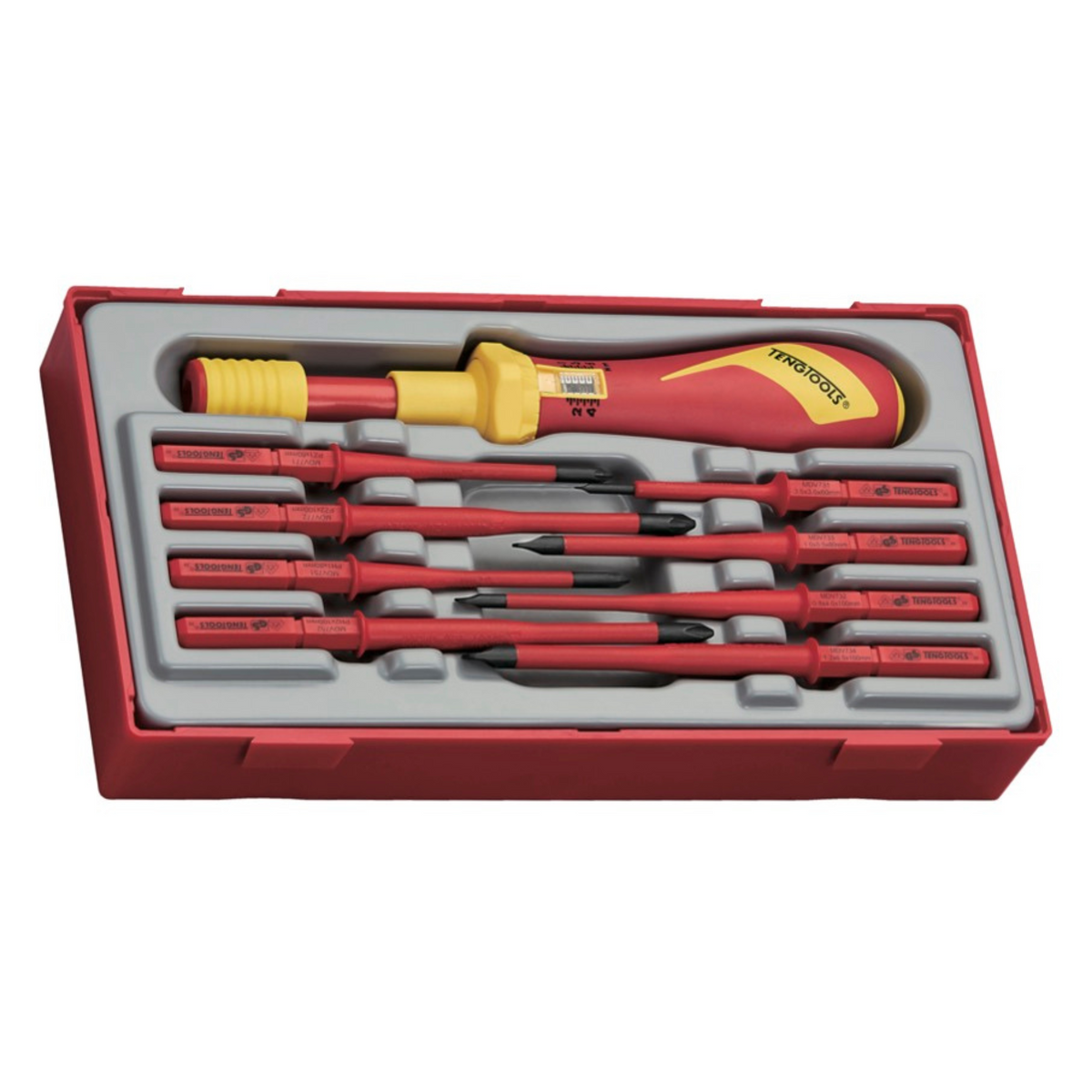 Teng Tools 9 Piece 1000 Volt Torque Screwdriver & Slotted, Phillips (P ...