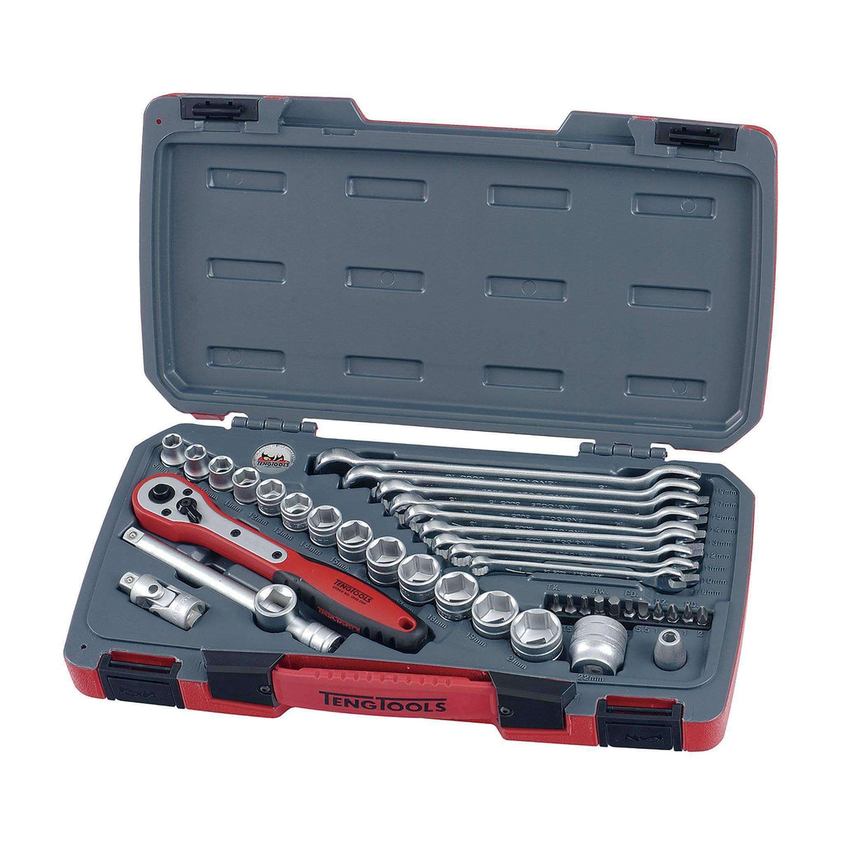 Teng Tools 39 Piece 3/8 Inch Drive 6 Point Metric Regular/Shallow Sock ...