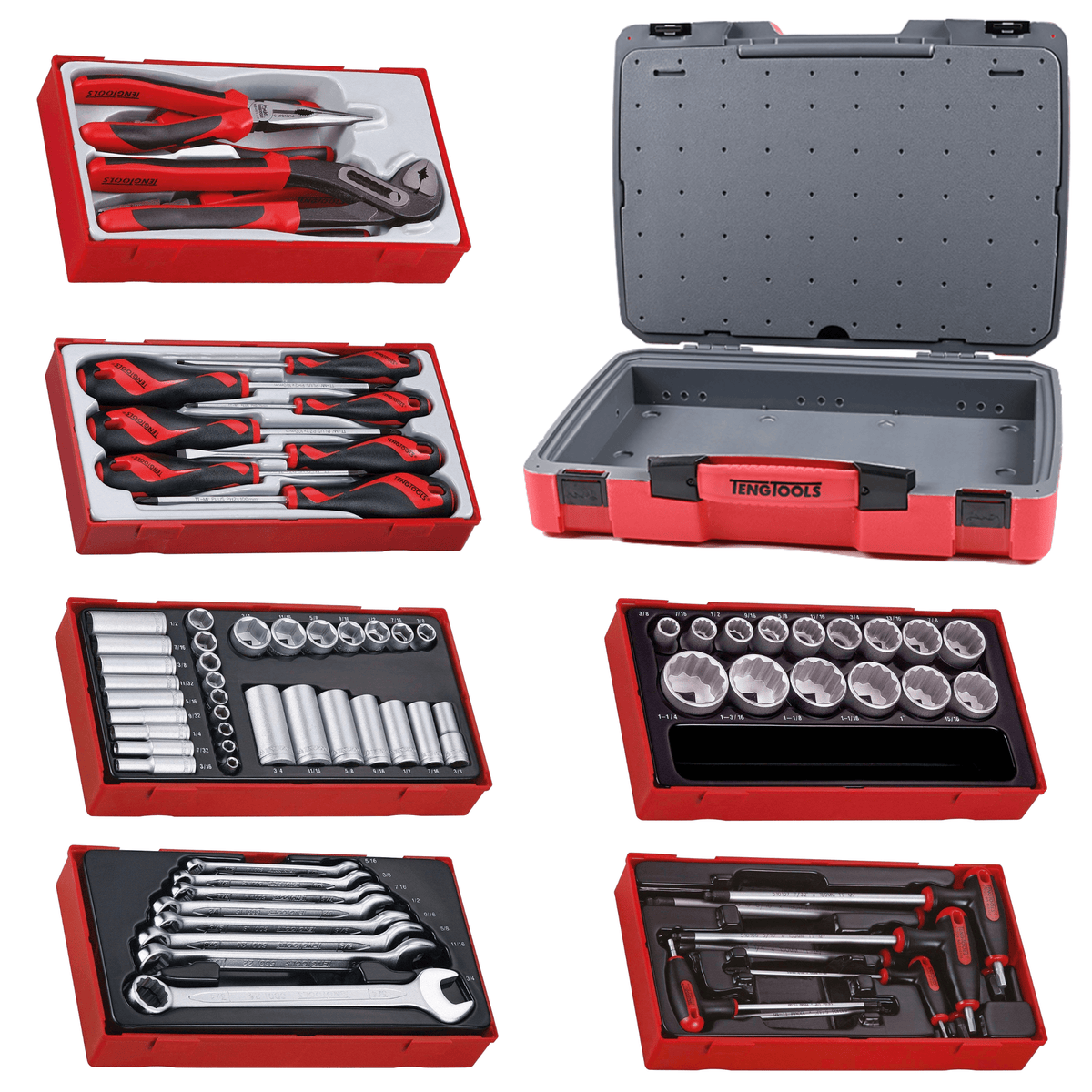 Teng Tools 73 Piece Mixed Drive SAE Socket, Wrench, Hex, Screwdriver ...
