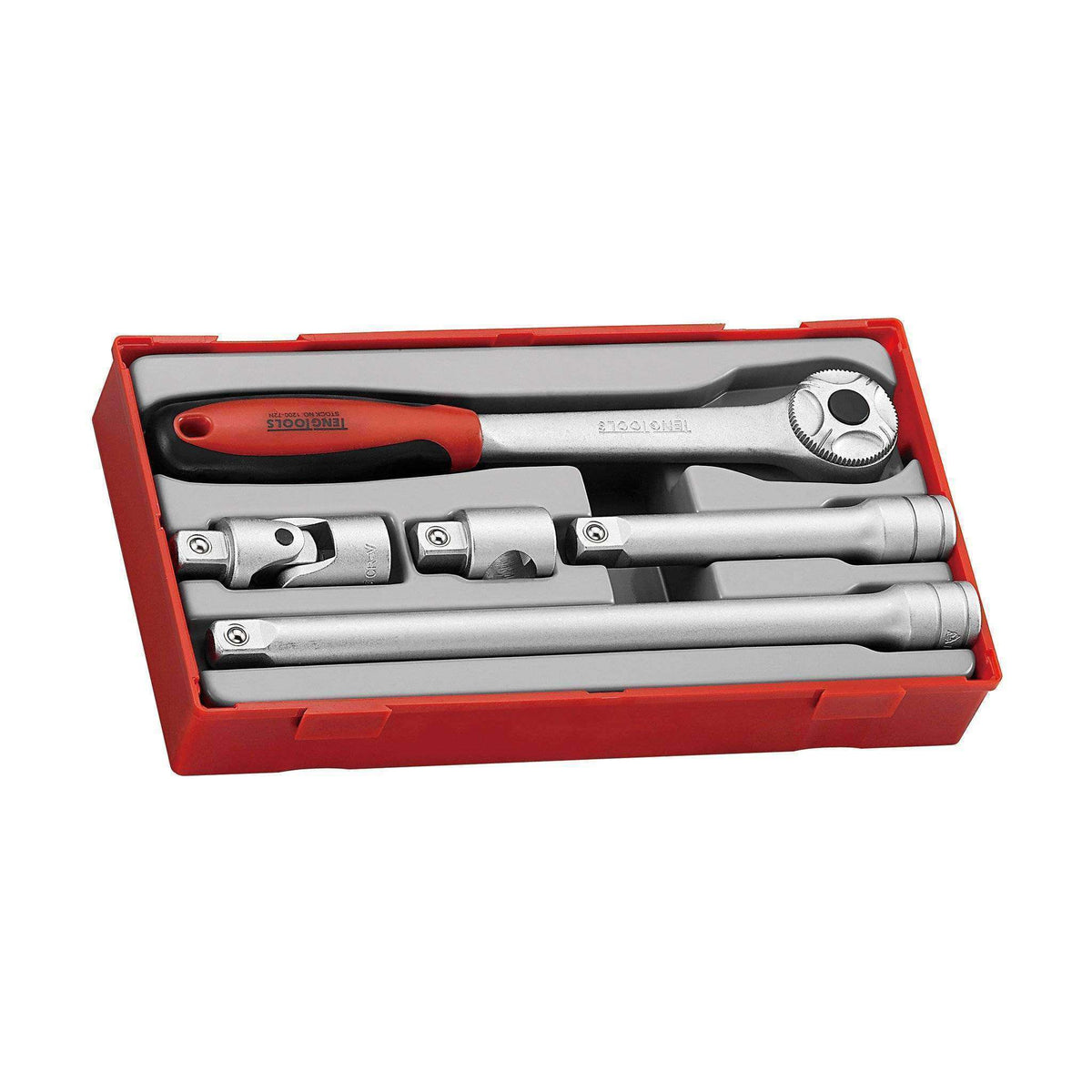 Teng Tools 5 Piece 1/2 Drive Ratchet & Accessories Set Tool Tray With ...