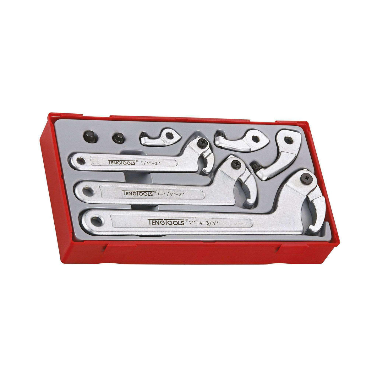 Teng Tools 8 Piece Adjustable C Type Hook and Pin Wrench / Spanner Set ...