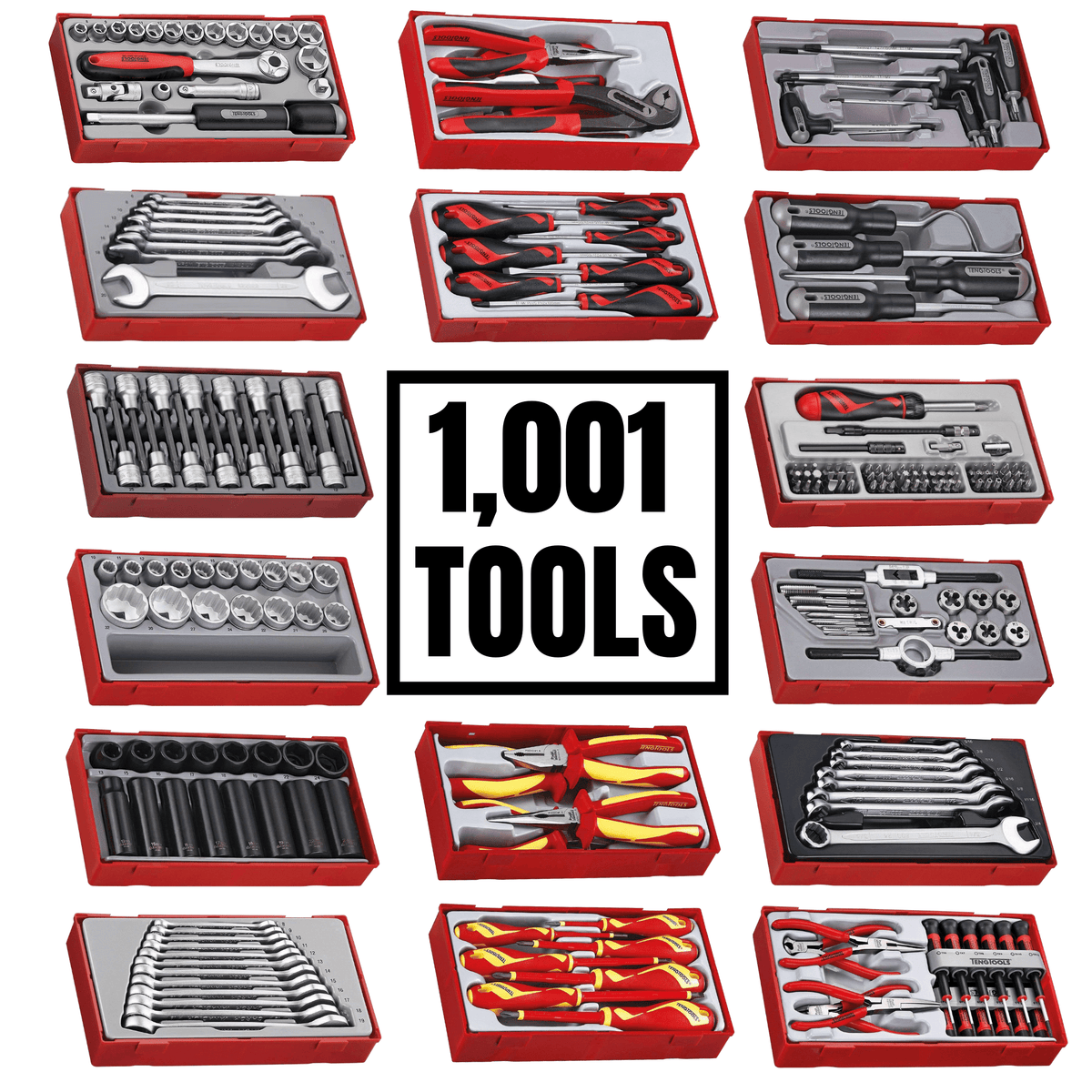 Teng Tools 1,001 Piece Mixed Hand Tool Bundle (No Storage) - TCMM1001N ...