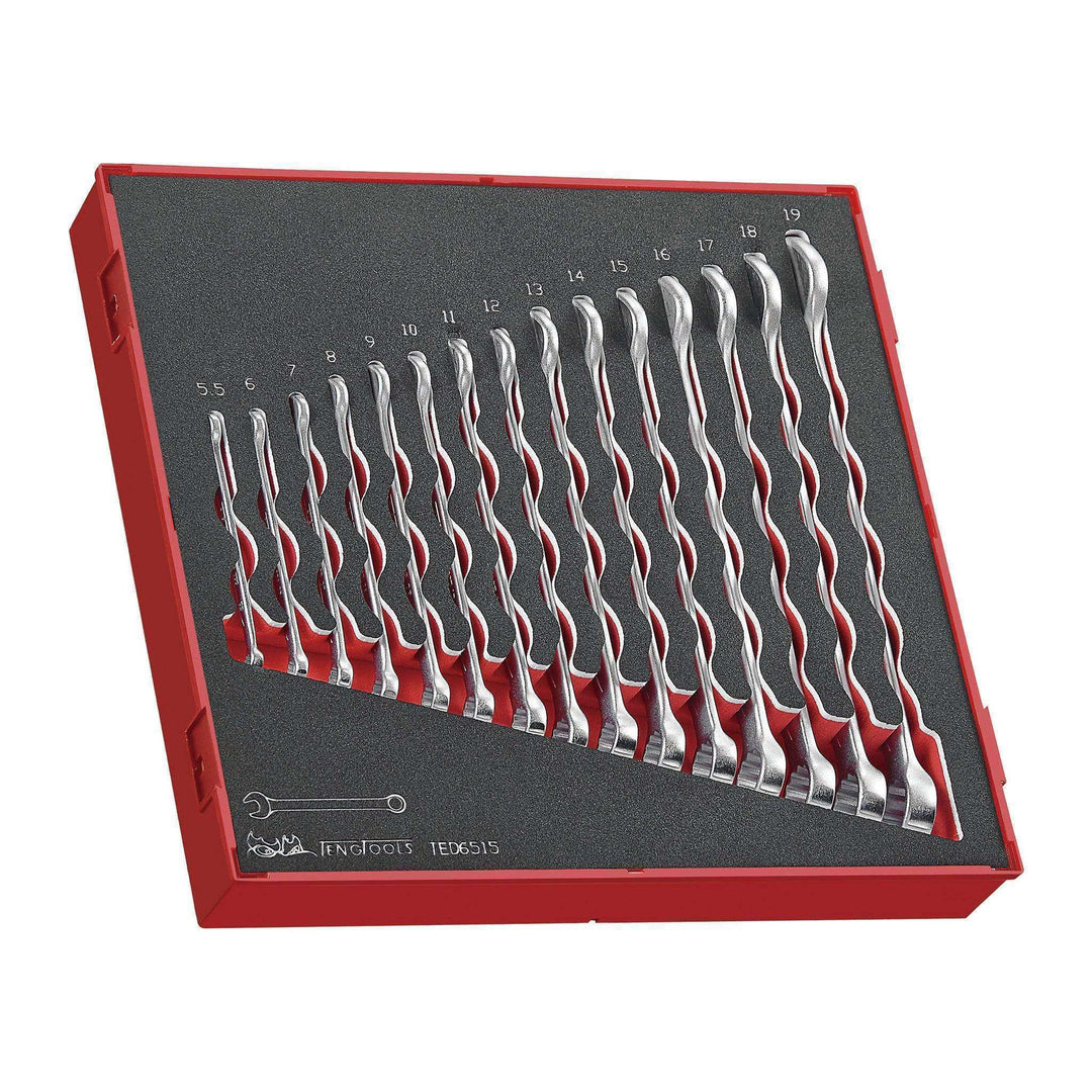 Teng Tools 15 Piece Metric Combinaiton Wrench EVA Foam Set (5.5MM-19MM ...
