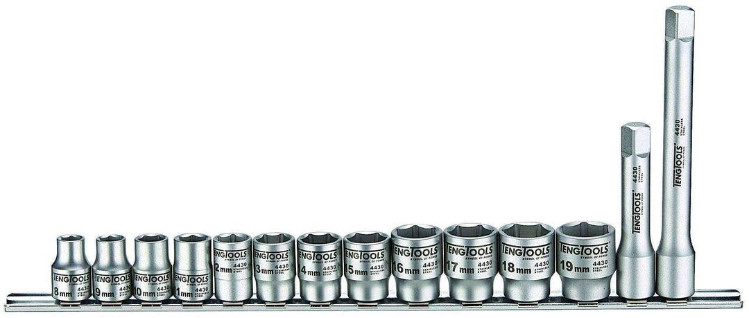Teng Tools 14 Piece 3/8 Inch Drive Stainless Steel Socket Set - MS3814 ...