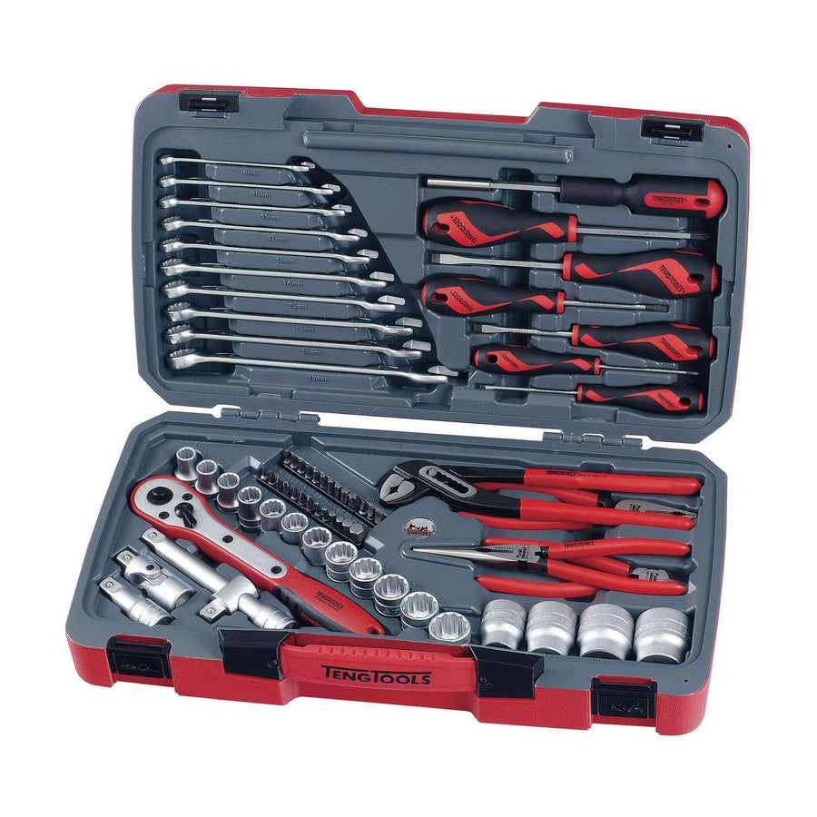 Teng Tools 68 Piece 1/2 Inch Drive 12 Point Metric Regular/Shallow Soc ...
