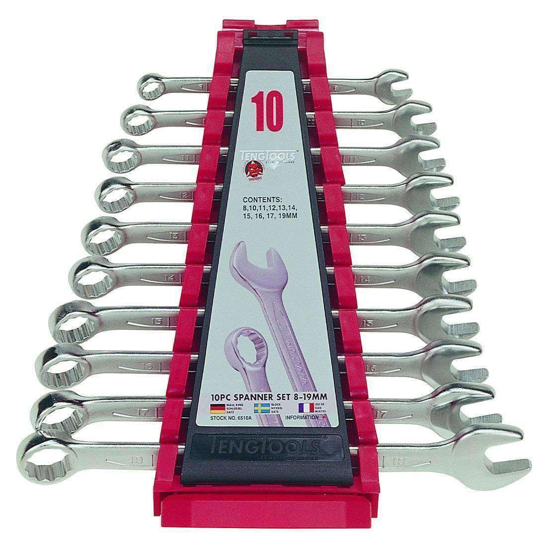 Teng Tools 10 Piece 12 Point Metric Combination Wrench Set (8MM - 19MM ...